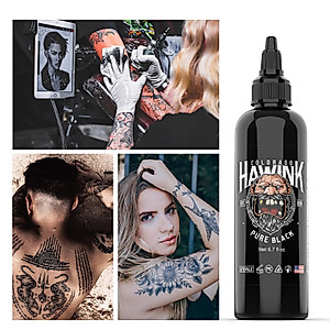 Hawink Tattoo Ink 6.7oz (200ml) Vegan-Friendly USA Standard Pigment Concentrated Black TI963-6.7OZ-S
