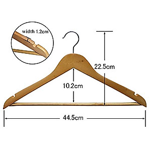 Qualsen Wooden Hangers 30 Pack,Pants Hangers Non Slip,Wood Coat Suit Clothes Hanger,Hangers Heavy Duty,Jacket, Shirt, Pants, Suit Hangers