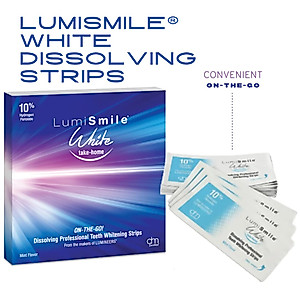 LumiSmiles Teeth Whitening Strips, Dissolving Professional Whitening Strips, 14 Treatments 28 Strips Formulated with 10% Hydrogen Peroxide. from The Makers of Lumineers