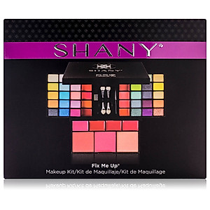 SHANY 'Fix Me Up' Makeup Kit - Compact Travel Makeup Portable Giftable Adult and Teen Makeup Set Eye Shadows, Lip Colors, Blushes, and Applicators
