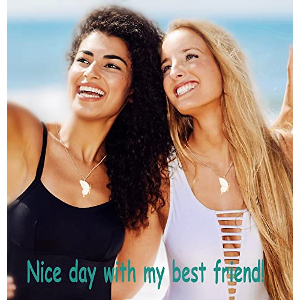 XIANNVXI Friendship Best Friend Necklace Bracelet Set BFF Gift Matching Necklaces Bracelet Jewelry for 2 - Gold