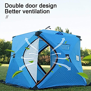 Ice Fishing shelter Ice Fishing Shelter Pop-Up Portable Insulated Ice Fishing Tent Ice Fishing House with Double Door Design Waterproof Oxford Fabric Ideal for Weekend Camping and Fishing