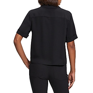 Theory Women's Short-Sleeved Camp Shirt, Black