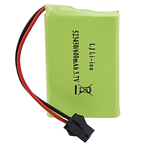 Blomiky 2 Pack 3.7V 600mAh Lithium Rechargeable Battery and 2 USB Charger Cable Compatible with Some Remote Control Robot Dog K9 Battery 2