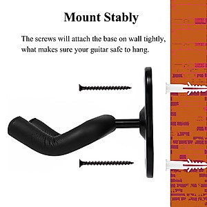 WOTLLA Guitar Wall Mount, Guitar Hanger Alloy Steel Guitar Wall Hangers for Acoustic Electric Guitar Banjo Bass Guitar, Gift for Guitar Players 4 Pcs