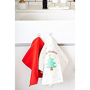 Pearhead Christmas Holiday Tea Towel Set, Seasonal Kitchen Towel Set, Hostess Gift, Holiday Home Decor, Christmas Tree Dish Towels