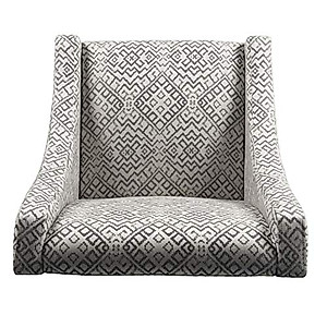 HomePop Modern Swoop Arm Accent Chair, Gray Geometric