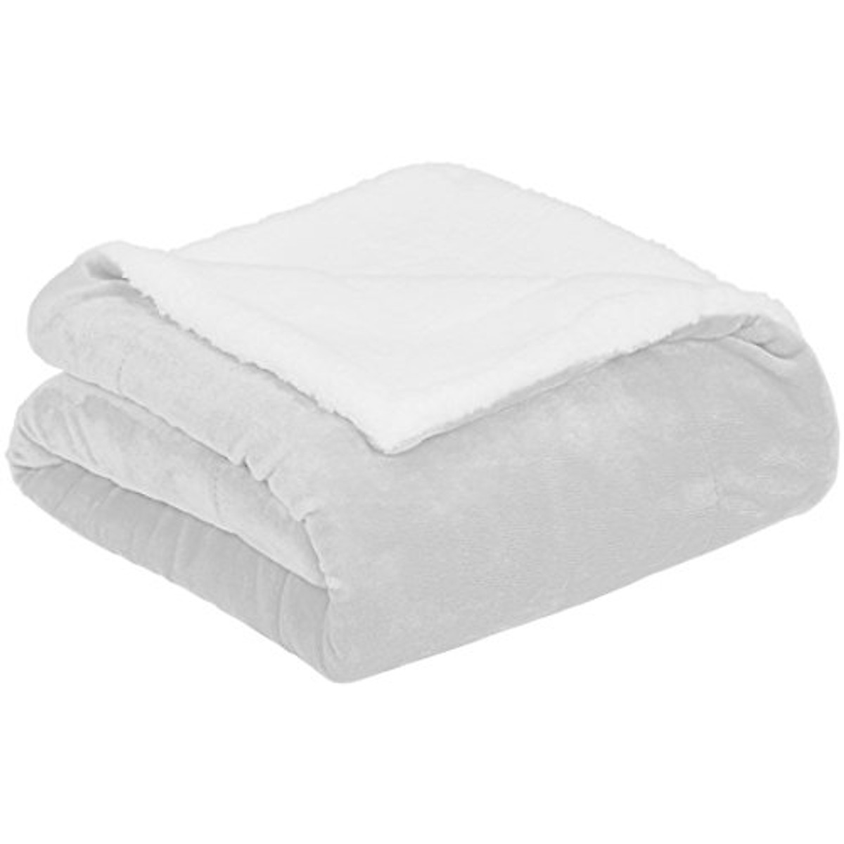 Amazon Basics Ultra-Soft Micromink Sherpa Blanket - Throw, Grey