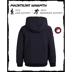 CANADA WEATHER GEAR Boys Winter Jacket - Heavyweight Softshell Bomber Parka Ski Coat (8-20), Size 10-12, Black