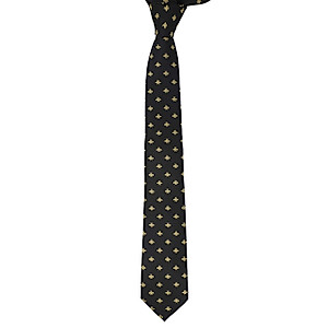MENDEPOT Bee Necktie With Box Microfiber Jacquard Gold Bee Pattern tie