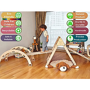 Kidodido Climbing Set | Triangle & Arch & Two Ramp Full Set | Montessori Climbing Jungle Set | Climbing Triangle & Arch Set with Two Ramp | Climbing Set for Children's Rooms | Indoor Playground