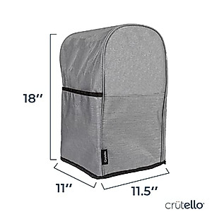 Crutello Food Processor Cover with Storage Pockets for Large 11-14 Cup Processors, Fits Various Brands
