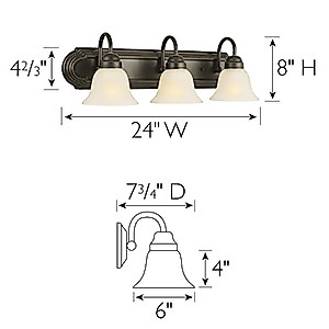 Design House 506618 Allante 3 Light Vanity Light, Oil Rubbed Bronze