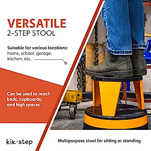 Cramer Kik Step Steel Step Stool - Two Step Stool, Holds 350 lbs (White)