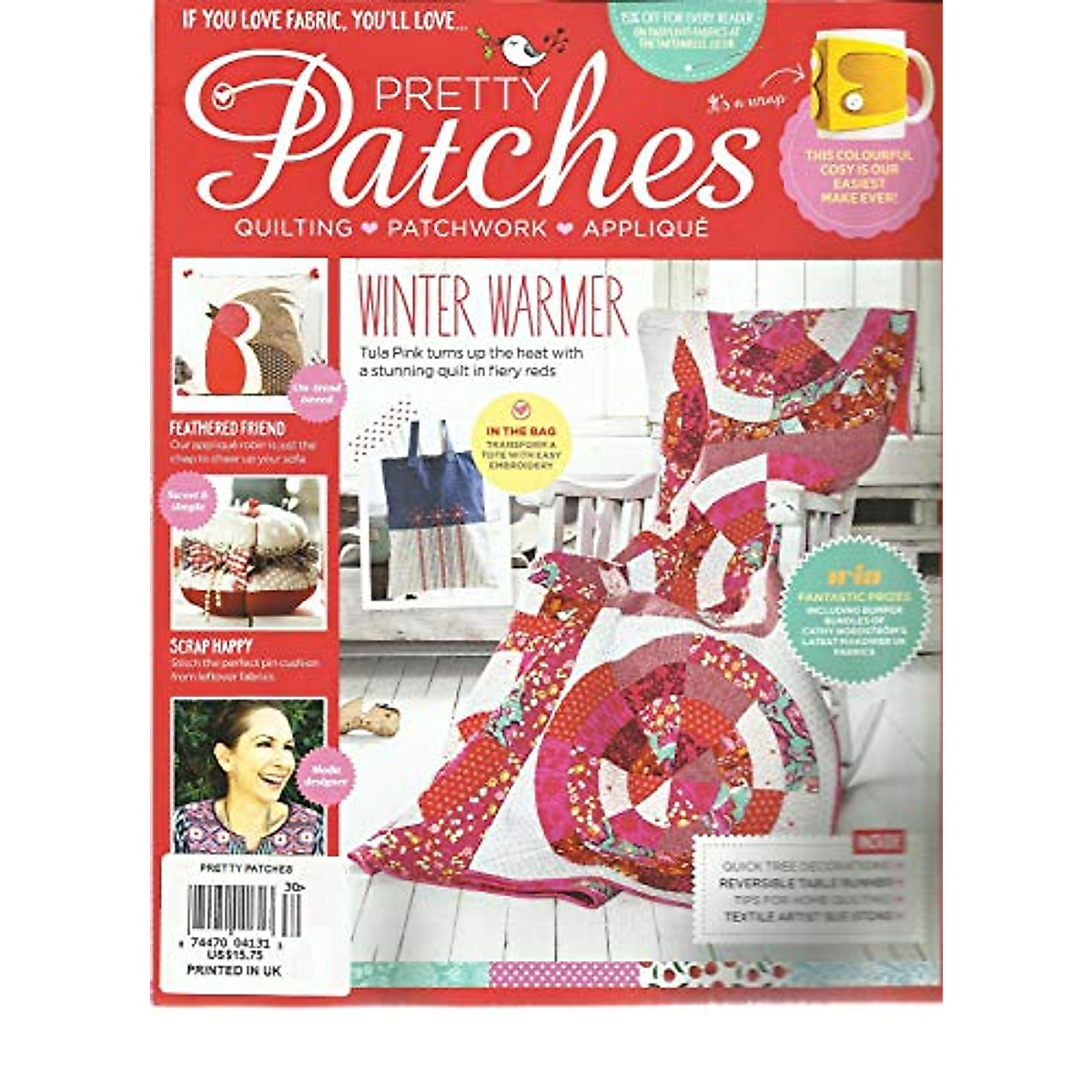 PRETTY PATCHES, DECEMBER, 2016 ISSUE, 300 QUILTING * PATCHWORK * APPLIQUE