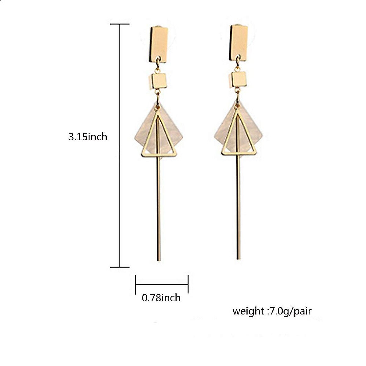 Geometric Triangle Earring Metal Simple Drop Dangle Earring Plating Gold Black Bohemian Dangling Costume Earring For Women Bar Party Fashion Jewelry (Cube)