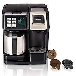 Hamilton Beach FlexBrew Trio 2-Way Coffee Maker, Compatible with K-Cup Pods or Grounds, Combo, Single Serve & Full 10c Thermal Pot, Black and Stainless