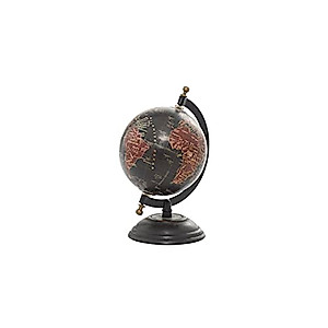 Deco 79 Mango Wood Globe, 6" x 5" x 9", Black