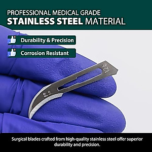 100PCs Dental Grade #12B Stainless Steel Sterile Surgical Blades by VASTMED | Individually Wrapped High Stainless Steel Dermablade Surgical Blade