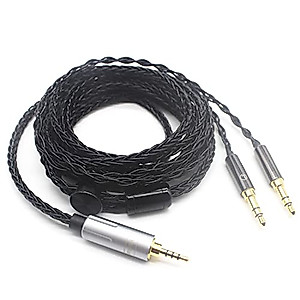 Youkamoo 2.5mm Balanced Headphone Replacement Cable Compatible for Hifiman HE4XX, HE-400i Headphones 8 Core Braided Silver Plated Headphone Upgrade Cable (Dual 3.5mm Male Version) 4 ft (1.22 m)