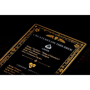 Mythical Creatures Playing Cards - Black, Silver & Gold Edition | Waterproof PVC | Greek, Norse, Egyptian, East Asian Designs | Custom Hand-Drawn Art