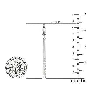 Dazzlingrock Collection 0.25 Carat (ctw) Round White Diamond Ladies Line Dangling Earrings 1/4 CT, 14K White Gold