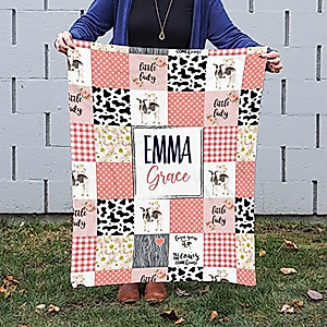 Personalized Cow Baby Blanket,Cow Blankets,Cow Print Fleece Blanket,Cow Blanket Baby,Cow Print Baby Blanket,Cow Baby Security Blanket,Pink Cow Throw Blanket,Baby Blanket Cow,Cow Blanket for Kids