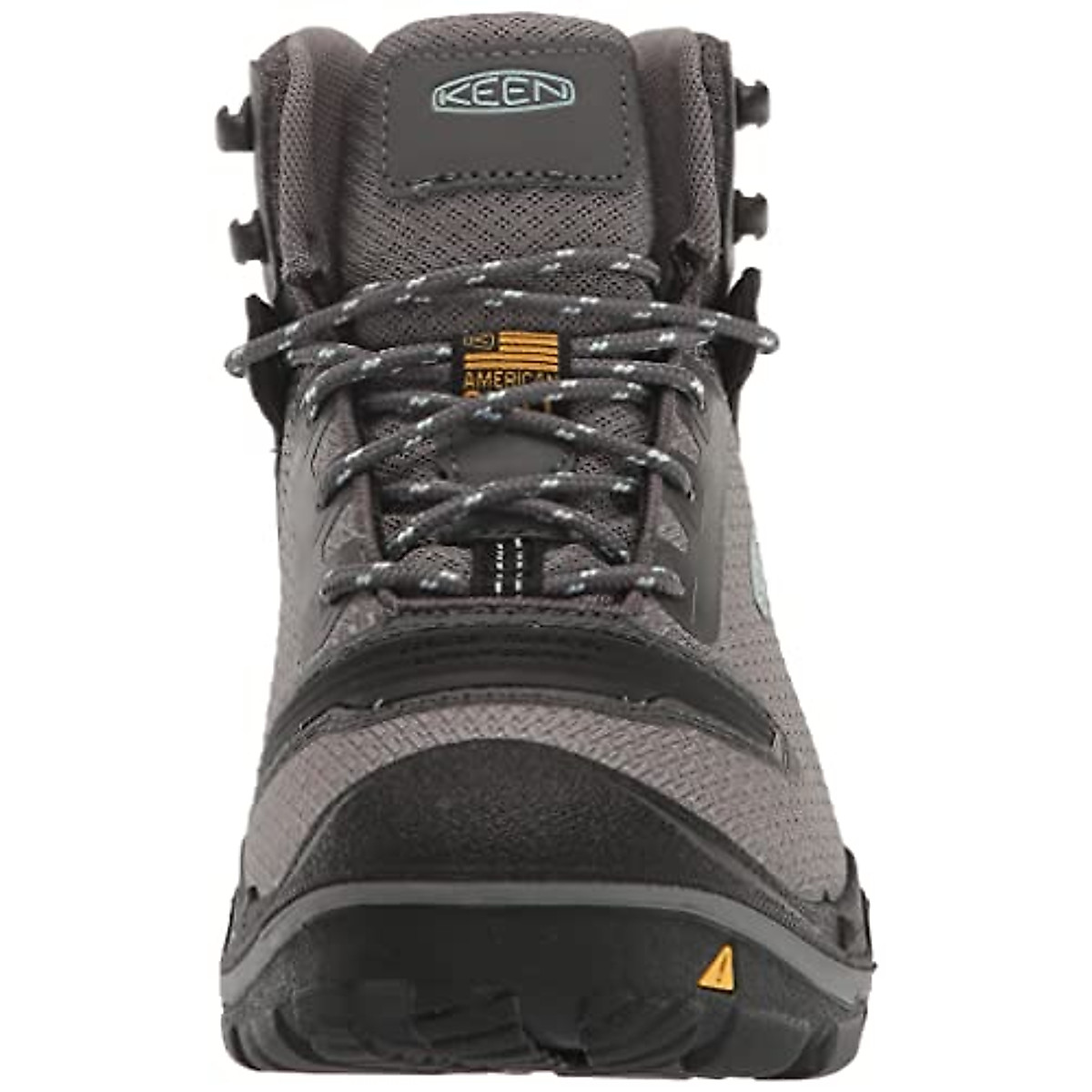 KEEN Women's Durand Evo Mid Height Waterproof Backpacking Hiking Boot, Steel Grey/Cloud Blue, 7