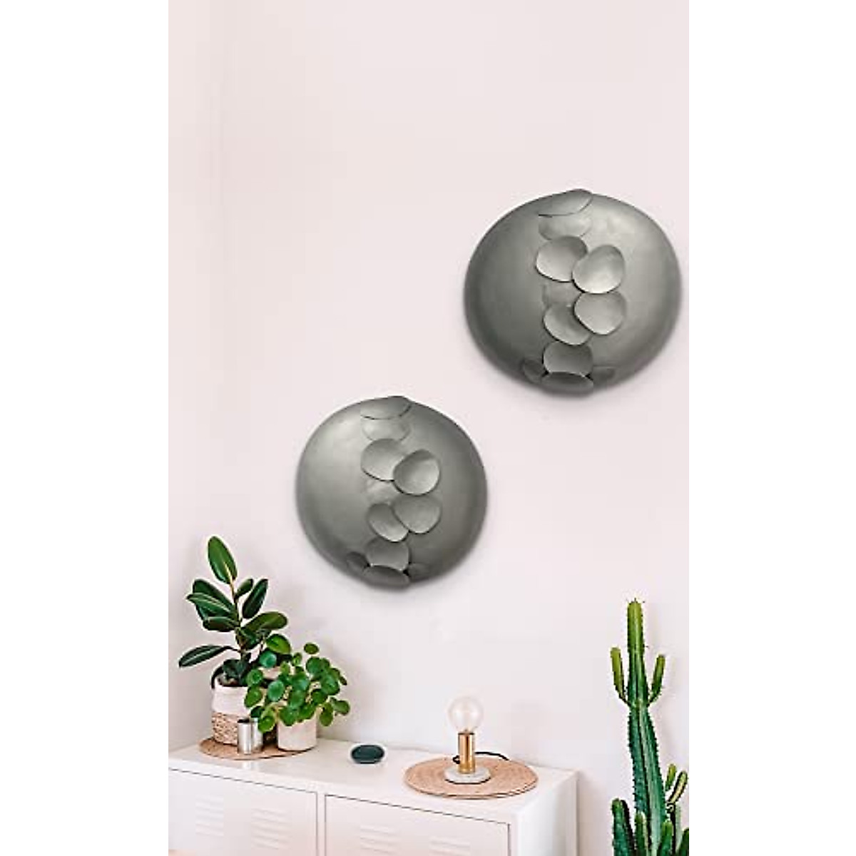 Modern Abstract Metal Wall Sculpture - Oval, Silver Wall Decor - Unique, Modern, Minimalist - sold inidvidually