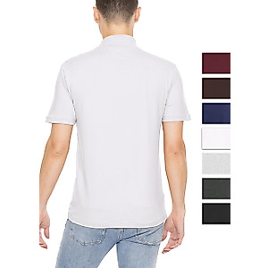 STRETCH IS COMFORT Men's Mock Neck Short SleeveTurtleneck White Large