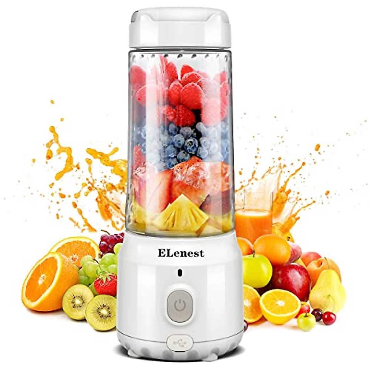 Portable Blender, Personal Blender for Shakes and Smoothies, Blender shake Smoothie for Kitchen Personal Size Blenders with Rechargeable USB, 380Ml Traveling Fruit Veggie Juicer Cup With 4 Blades