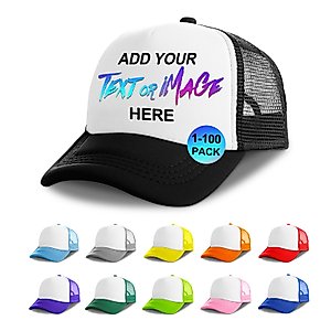 Generic 10Pack Custom Trucker Hat with Your Design,Personalized Adjustable Mesh Trucker Hat Baseball Cap with Curved Brim,for Group Travel Multi