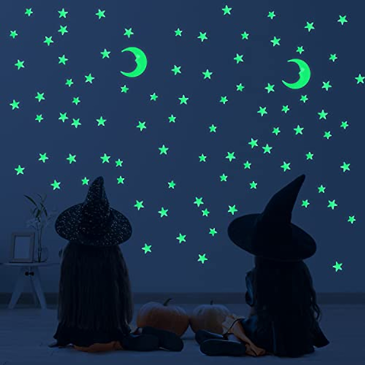 Premium Glow In The Dark Stars Wall Stickers, 100 Glowing Stars And Moon – Perfect Glow Stars for Kids’ Rooms, Ceiling Decorations, Romantic Rooms