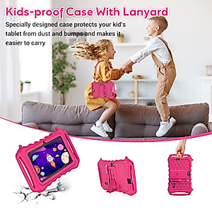 Tablet for Kids,7 inch Tablet for Toddlers 3GB RAM 32GB ROM, Android 12.0 Kids Tablet with Dual Camera, WiFi, Bluetooth, Parental Control, Shockproof Case, YouTube, Netflix,Toddler Tablet for Children