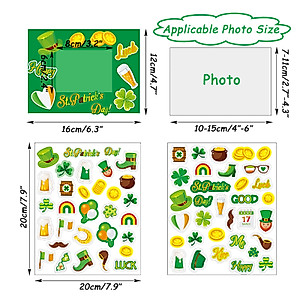 chiazllta 30 Packs St. Patricks Day Picture Frame Craft Kits for Kids St. Patricks DIY Craft Art St. Patrick Day Party Decoration Favor Home Classroom Game Activities