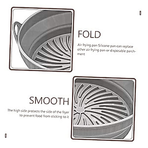 HEMOTON Air Fryer Basket 2pcs Air Fryer Pad Silicone Baking Pan Cake Tray Bread Oven for Oven Liner for Washable Large Air Fryer Liner