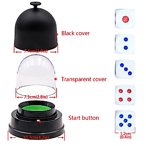 Gikfun Automatic Lucky Dice Roller Cup Set with 5 Dices for Christmas Party Games EK1883