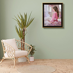 Space Art Deco, 16x20 Picture Frame Without Mat for 16x20 Photo/Print/Poster, High Definition Real Glass for Wall Mounting (Classic Gold/Black)