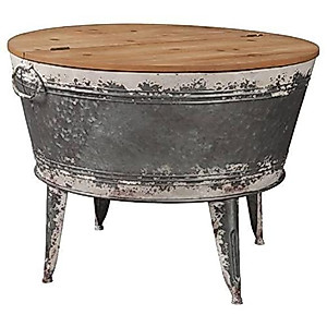 Signature Design by Ashley Shellmond Rustic Distressed Metal Accent Cocktail Table with Lift Top 20", Gray