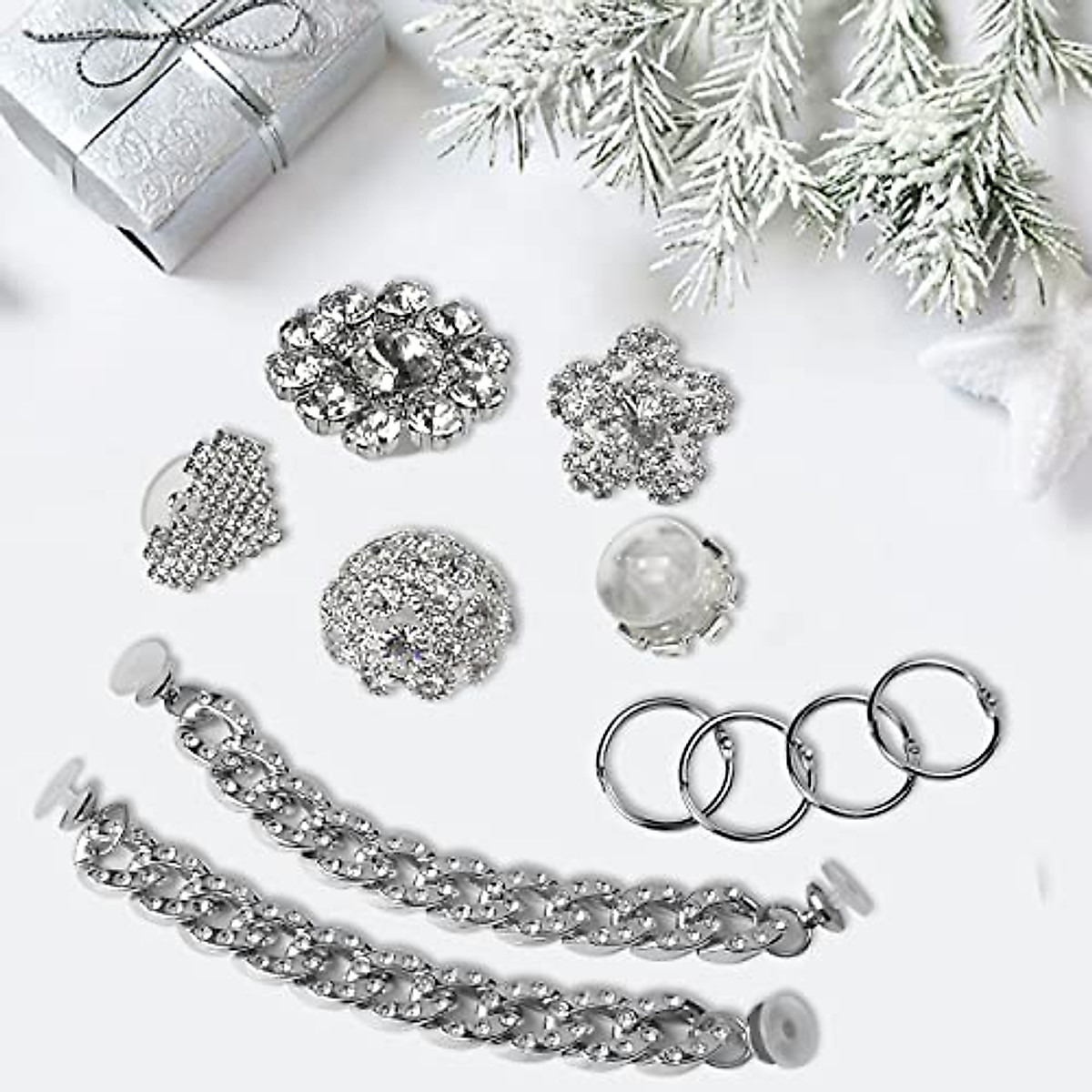 Ogeteye Bling Shoe Charms for Women and Girls,Designer Shoe Charms Gift,Diamond Jewels Luxury Accessories Shoe Decoration