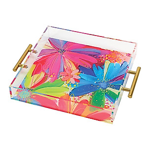 Enesco Izzy and Oliver EttaVee Jessi's Garden Decorative Coffee Table Serving Tray, 2 Inches, Multicolor