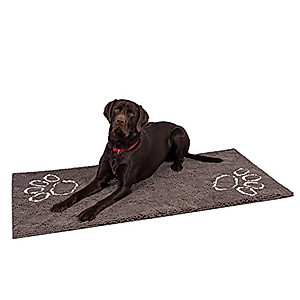 Internet's Best Chenille Dog Doormat - 60 x 30 - Absorbent Surface - Non-Skid Bottom - Protects Floors - Grey