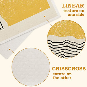 AnyDesign Abstract Swedish Dishcloths Multicolor Kitchen Dish Towel Reusable Minimalist Line Cotton Kitchen Towel for Home Party Housewarming Cleaning Counter Wipes, 7 x 8 Inch, 6Pcs