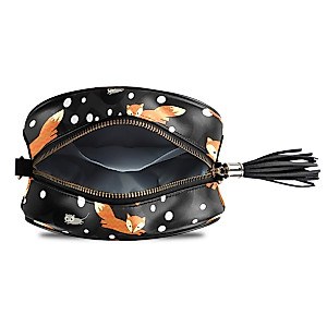 ALAZA PU Leather Small Crossbody Bag Purse Wallet Cute Forest Animals With Fox Cell Phone Bags with Adjustable Chain Strap & Multi Pocket