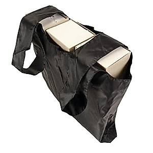 Sweda Nylon Folding Shopping Tote | Reusable Grocery Bag | Multipurpose Heavy Duty Tote | Large Capacity Eco-friendly Shopping Bag - Black