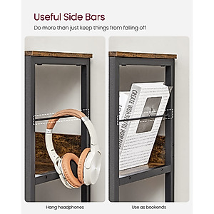 VASAGLE Bookshelf, Bookcase, 9 Cubes Storage Organizer, Industrial Open Display Shelf, for Bedroom, Office, Living Room, Metal Frame, Rustic Brown and Black ULLS112B01