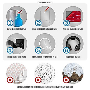 BRAINWAVZ Cradle Large - 2PK - Headphone Stand Holder, Universal Hanger for Sennheiser, Sony, Bose, Beats, AKG, Audio-Technica, Gaming Controller, Cables, Gamepad & Other Gaming Accessories Hook