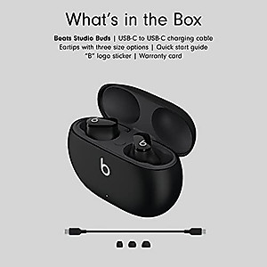 Beats Studio Buds - True Wireless Noise Cancelling Earbuds - Black with AppleCare+ (2 Years)