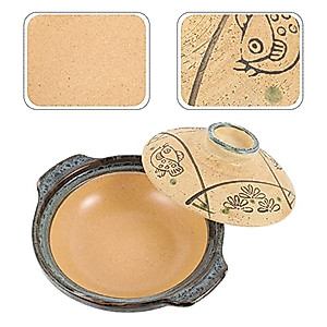 Japanese Donabe Pot Korean Soup Pot Ceramic Casserole Clay Earthenware Pot Chinese Stew Pot Soup Pot Cooking Pot Stockpot with Lid Kitchen Cookware 18cm Ceramic Stew Pot Clay Cooking Pot (Color : Ass
