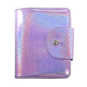 VNC 20 Slots Nail Art Stamp Plate Holder Stamping Plates Storage Bag Cases Rainbow Replaceable XL Plates Big Size 9.5x14.5CM Organizers (A-Purple)